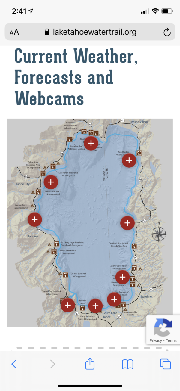How To Use The Lake Tahoe Water Trail Website From Your Phone